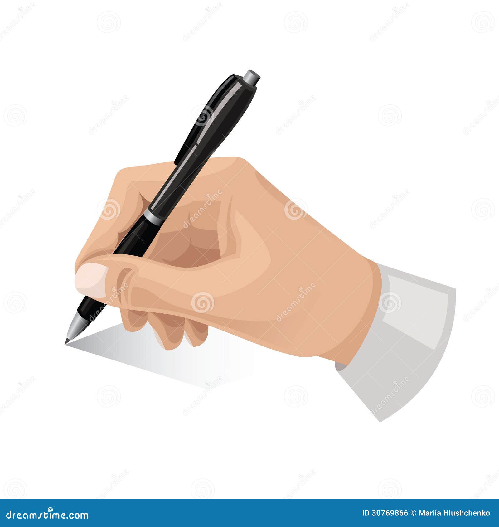 Hand mit Stift vektor abbildung. Illustration von kugelschreiber - 30769866