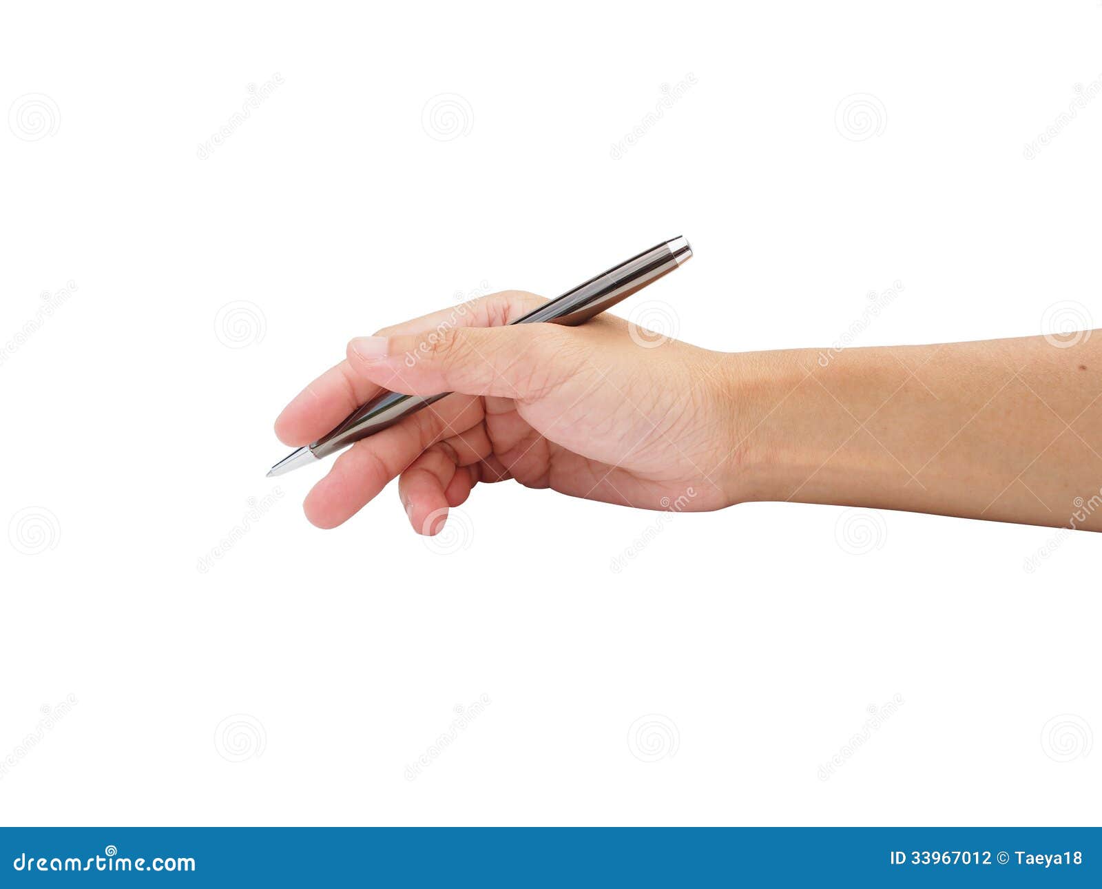 Hand mit Stift stockfoto. Bild von finger, metall, hand - 33967012
