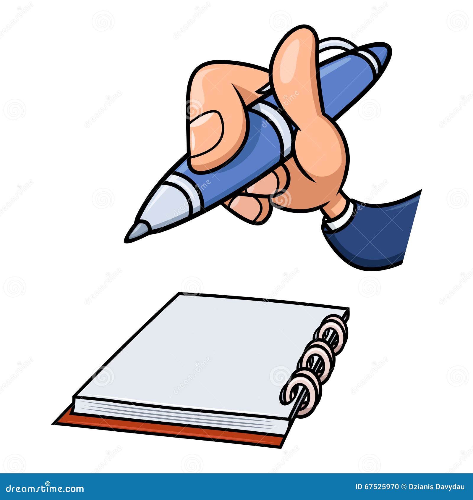 Hand Mit Stift Und Notizblock 2 Vektor Abbildung - Illustration von ...