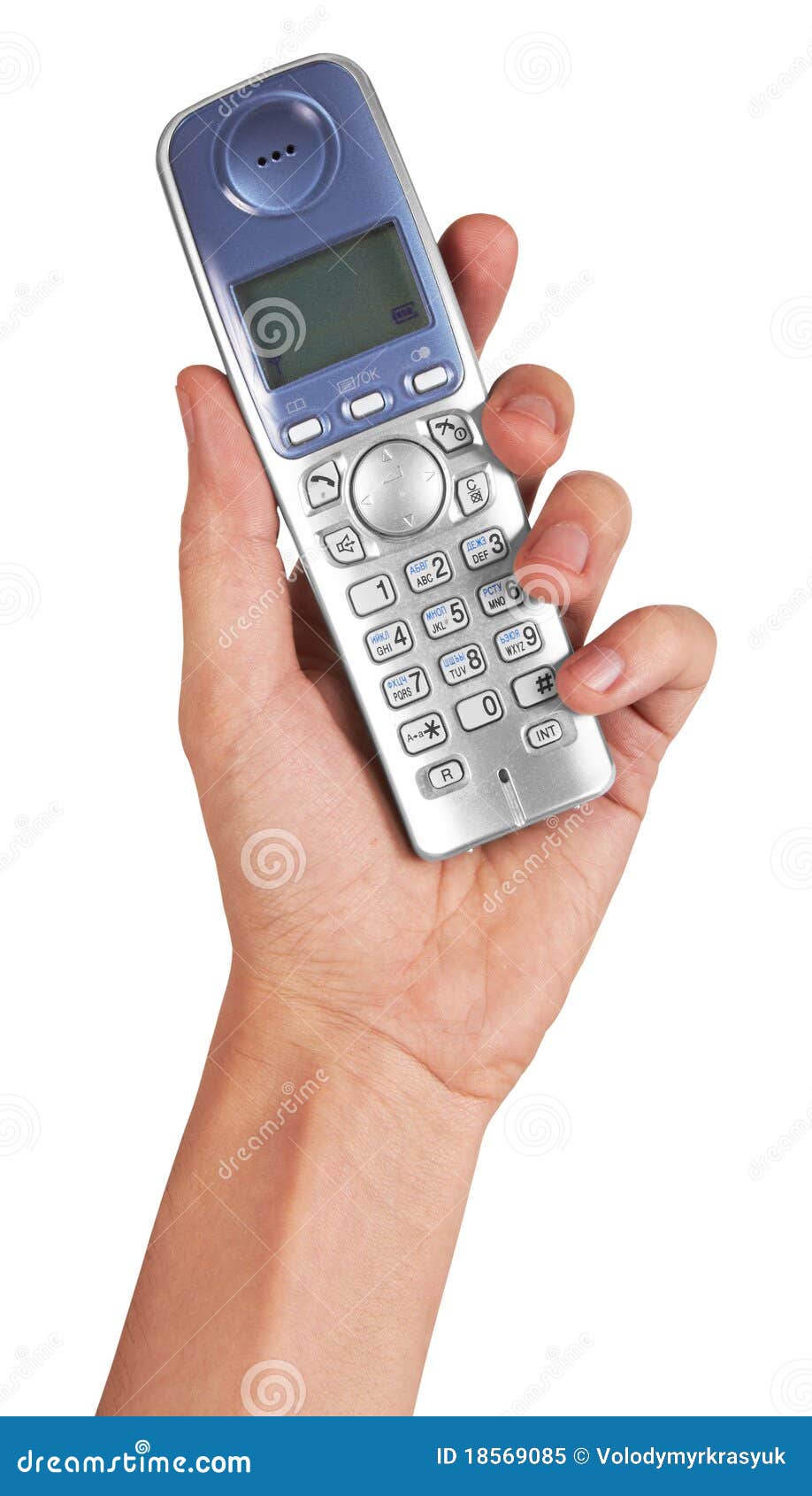 Hand mit Telefon stockbild. Bild von getrennt, technologie - 18569085