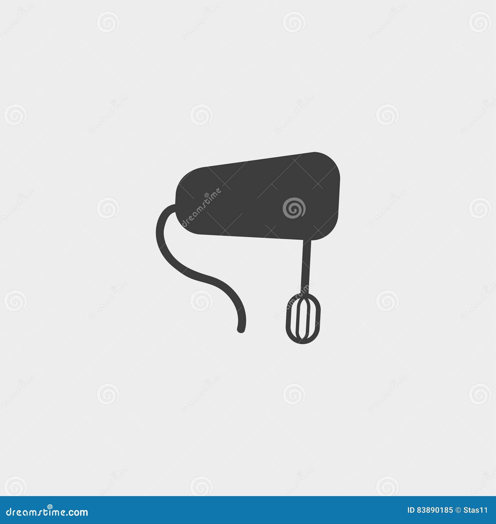 Hand Mixer Icon in a Flat Design in Black Color. Vector Illustration ...