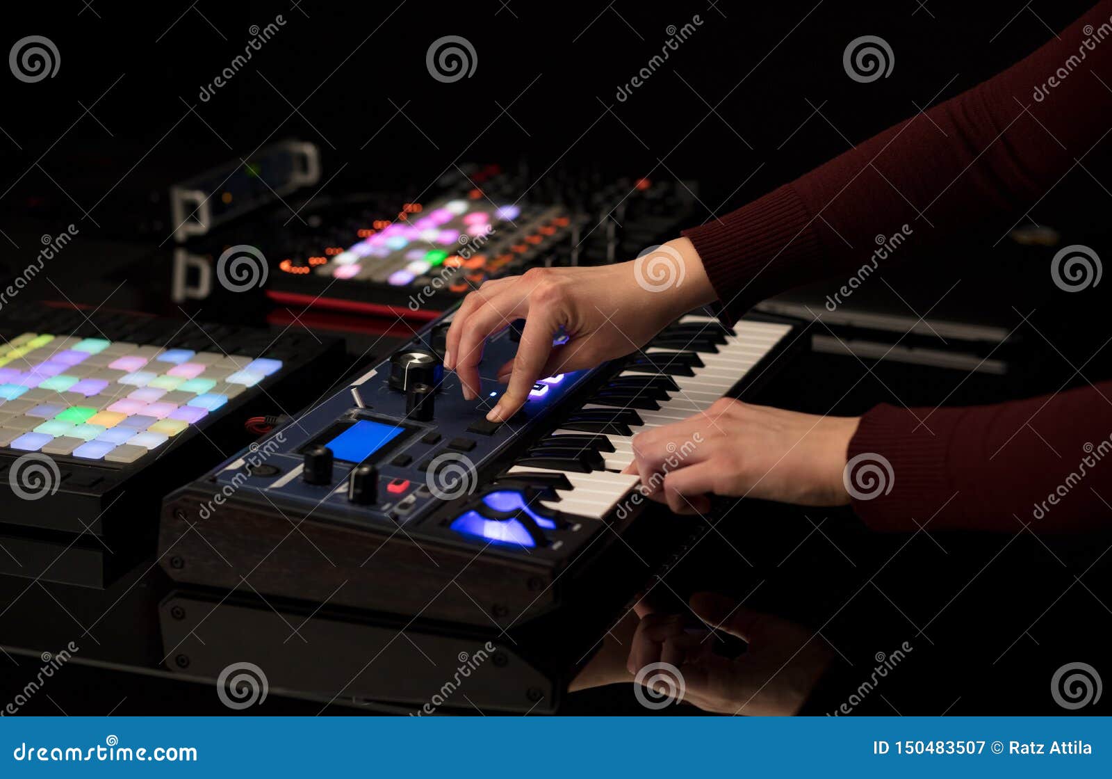 Hand Mixing Music on Midi Controller Stock Image - Image of enjoyment ...