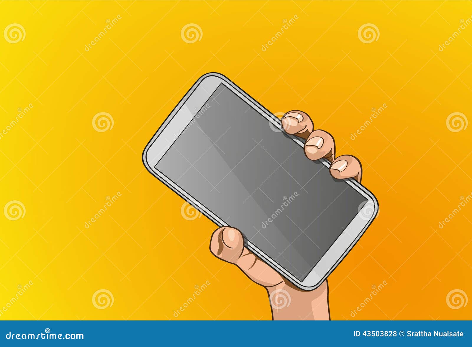 Mobile on hand stock vector. Illustration of raised, human - 43503828