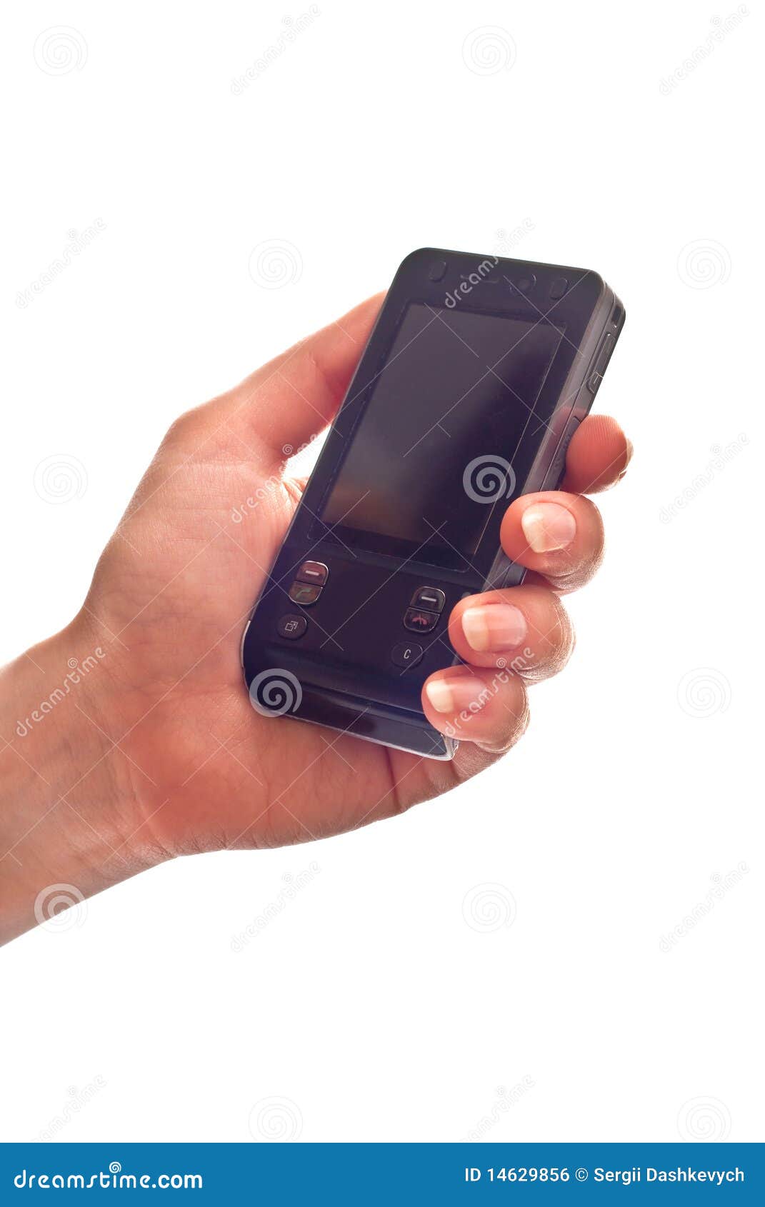 Hand with mobile phone stock photo. Image of equipment - 14629856