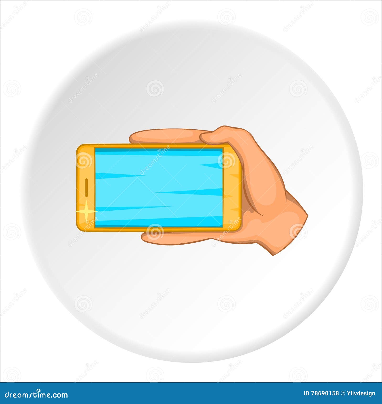 Hand with Mobile Phone Icon, Cartoon Style Stock Vector - Illustration ...