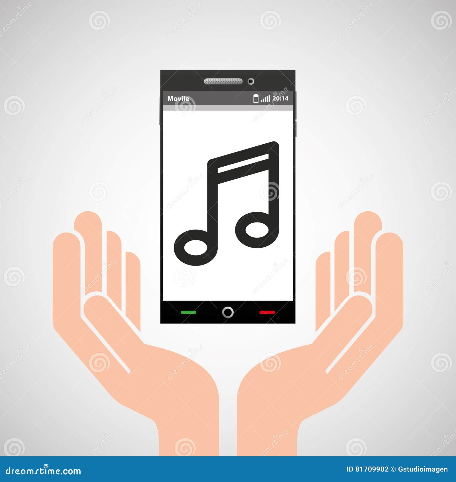 Hand Mobile Phone Music Icon Stock Vector - Illustration of person ...
