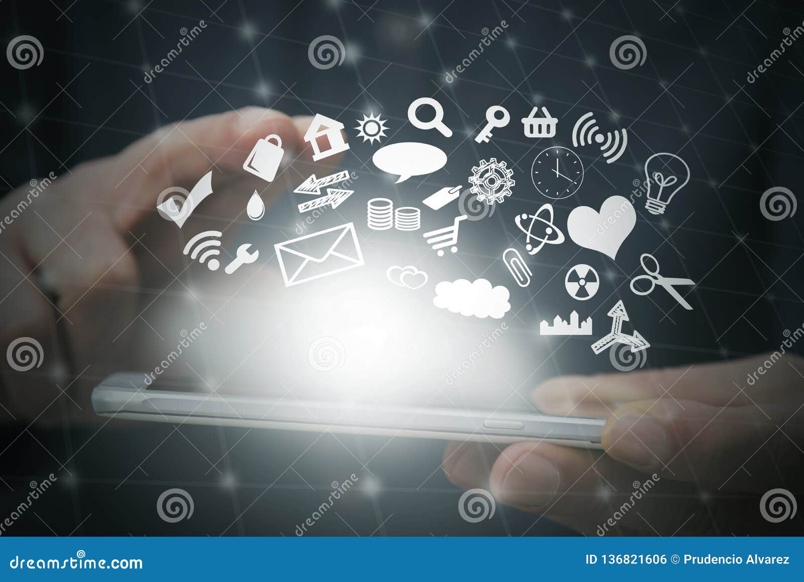 Hand with Mobile Phone Selecting Applications Stock Illustration ... Hand with Mobile Phone Selecting Applications Stock Illustration ...