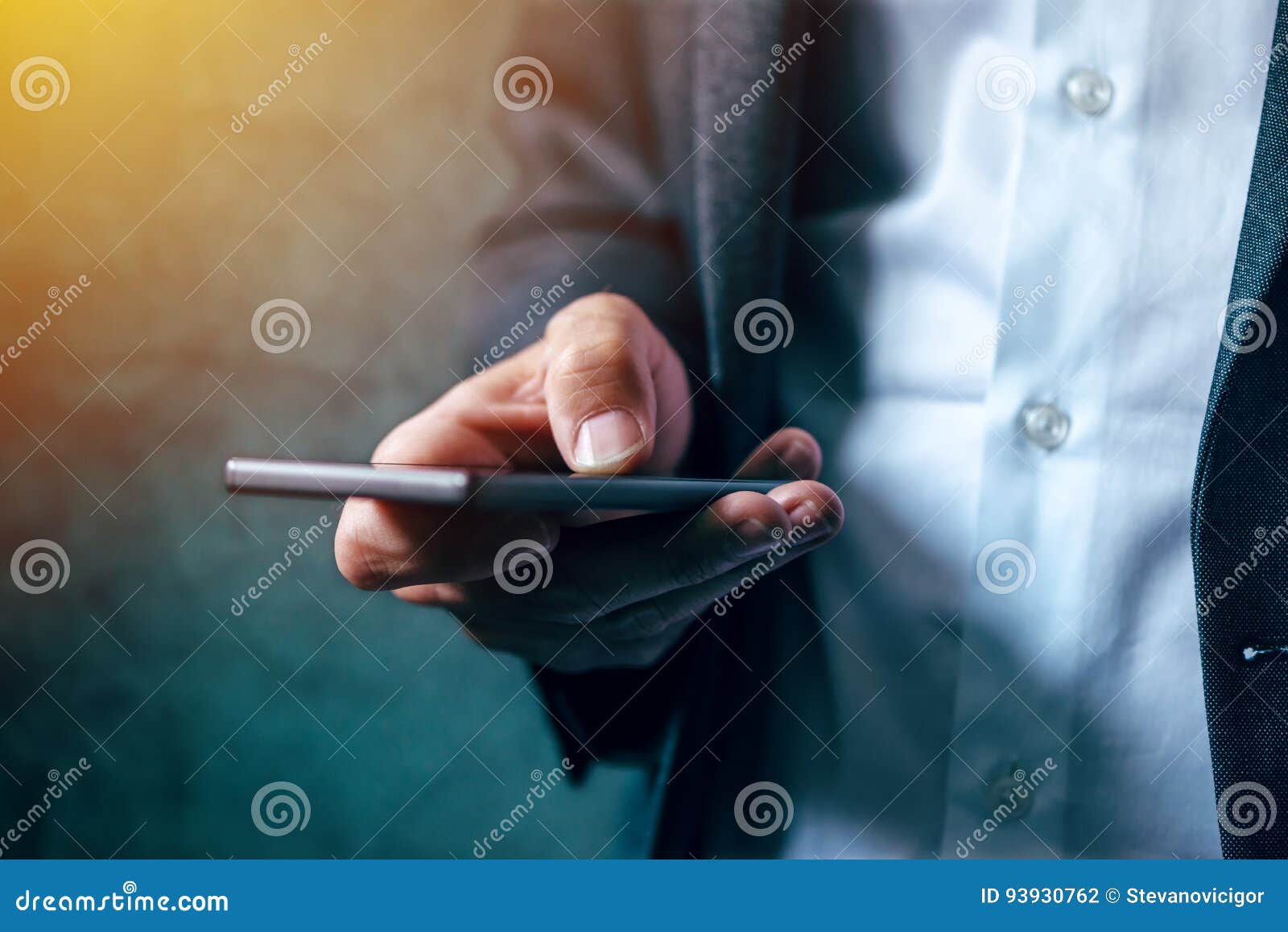 Hand with Mobile Phone Texting Stock Photo - Image of electronics ...
