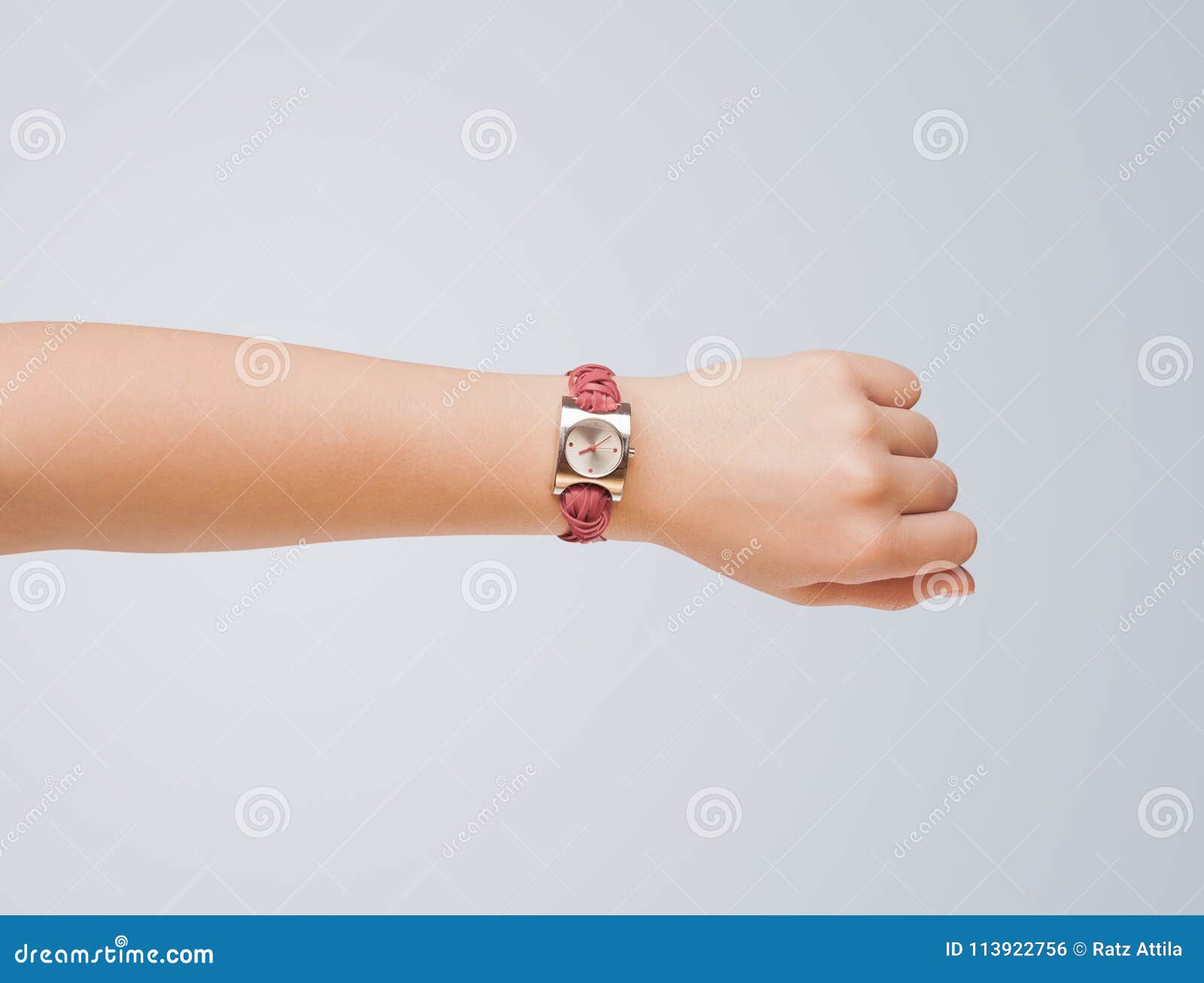 Hand with Watch Showing Precise Time Stock Photo - Image of modern ...