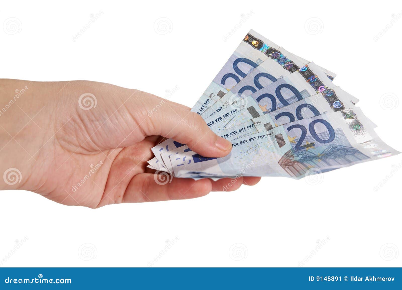 Hand with money stock image. Image of wealth, isolated - 9148891