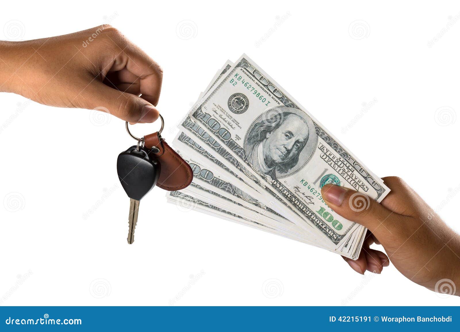 Hand with Money and Car Keys Stock Image - Image of human, business ...