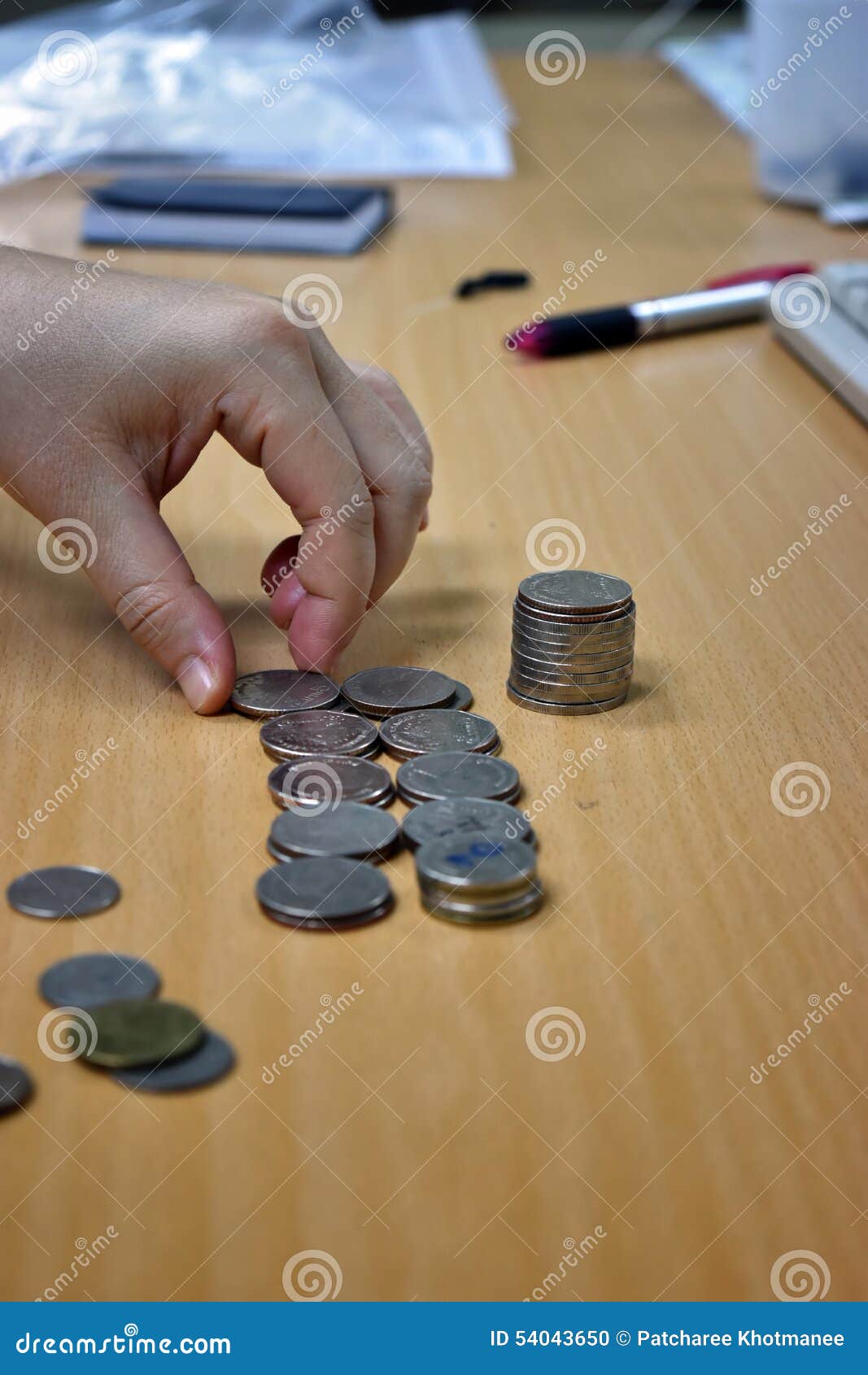Hand and Money on the Desk. Stock Photo - Image of business, cost: 54043650