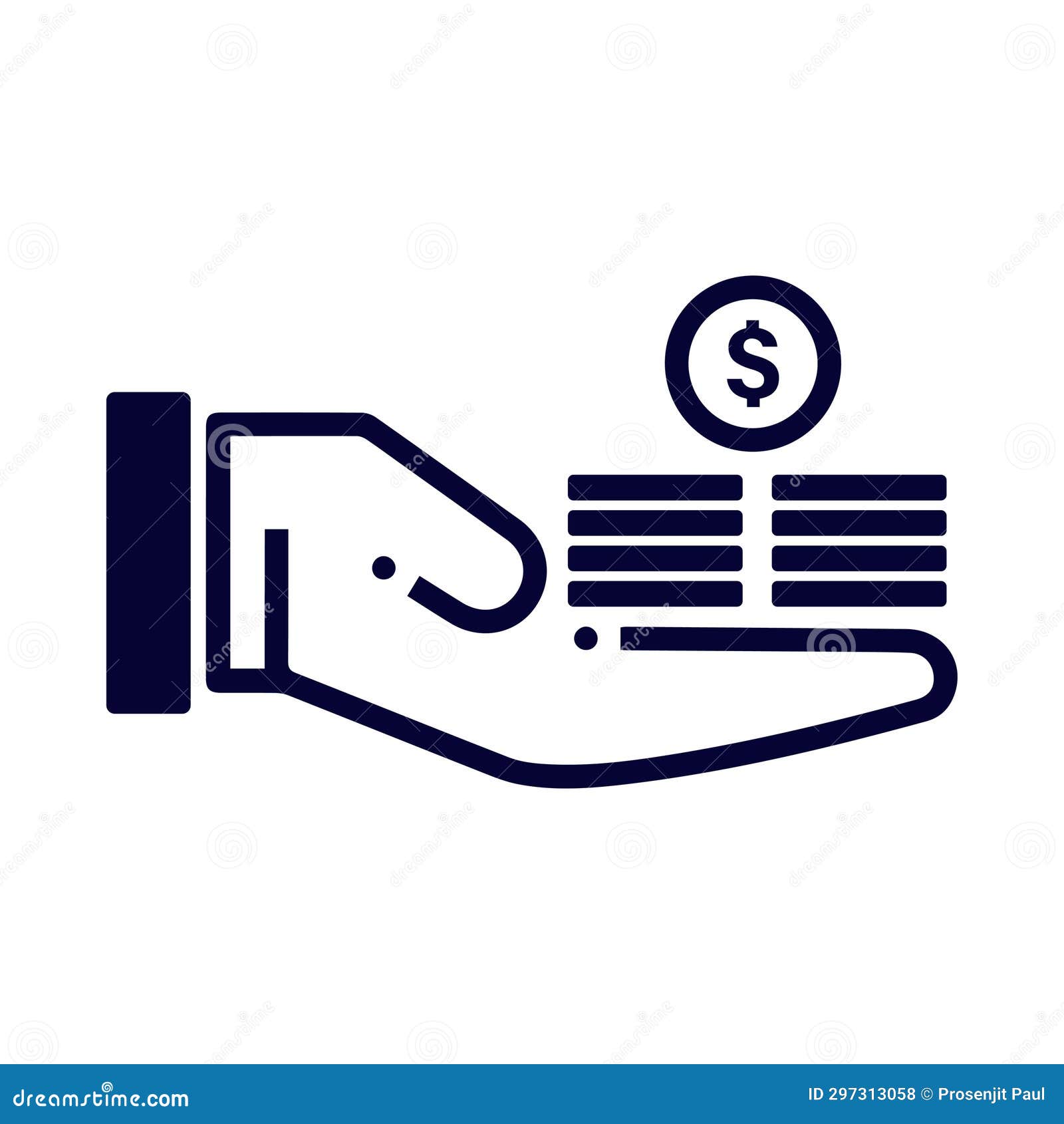 Hand, Money, Fund, Dollar, Bank, Money on Hand Icon Stock Vector ...