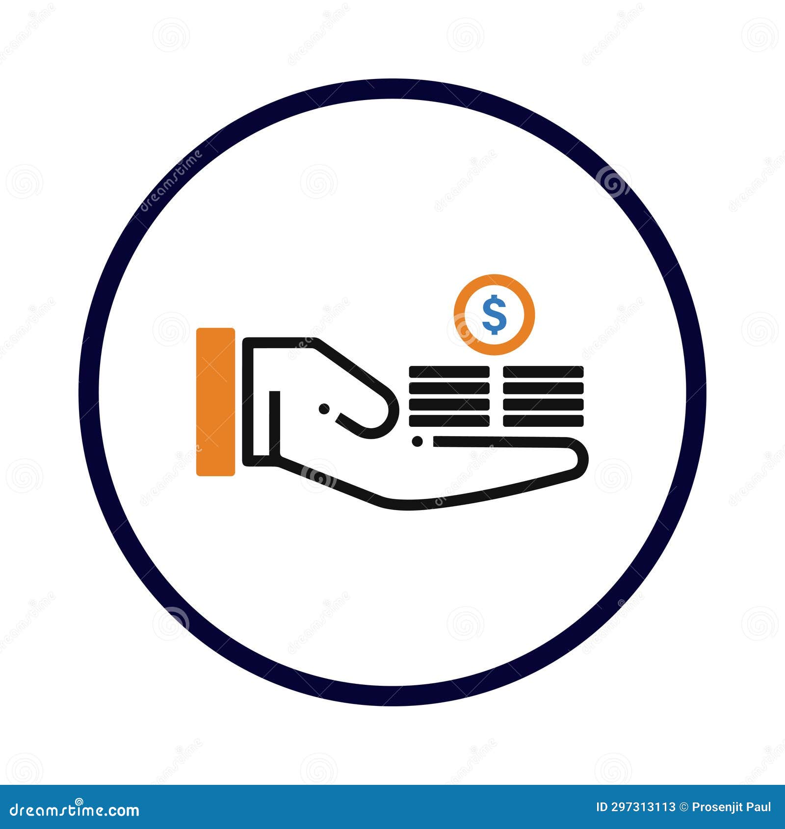 Hand, Money, Fund, Dollar, Bank, Money on Hand Icon Stock Vector ...