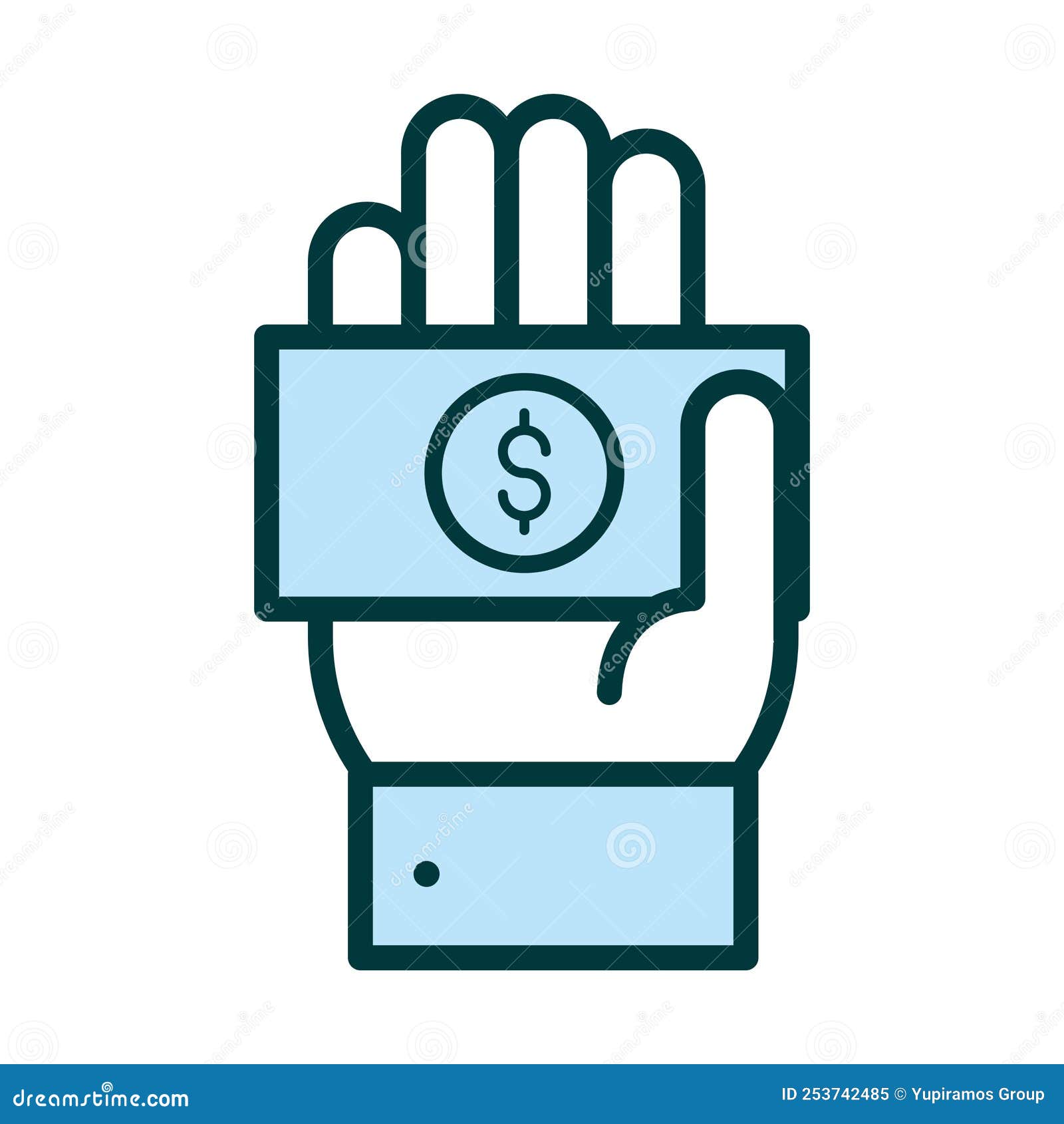 Hand with money stock vector. Illustration of banking - 253742485