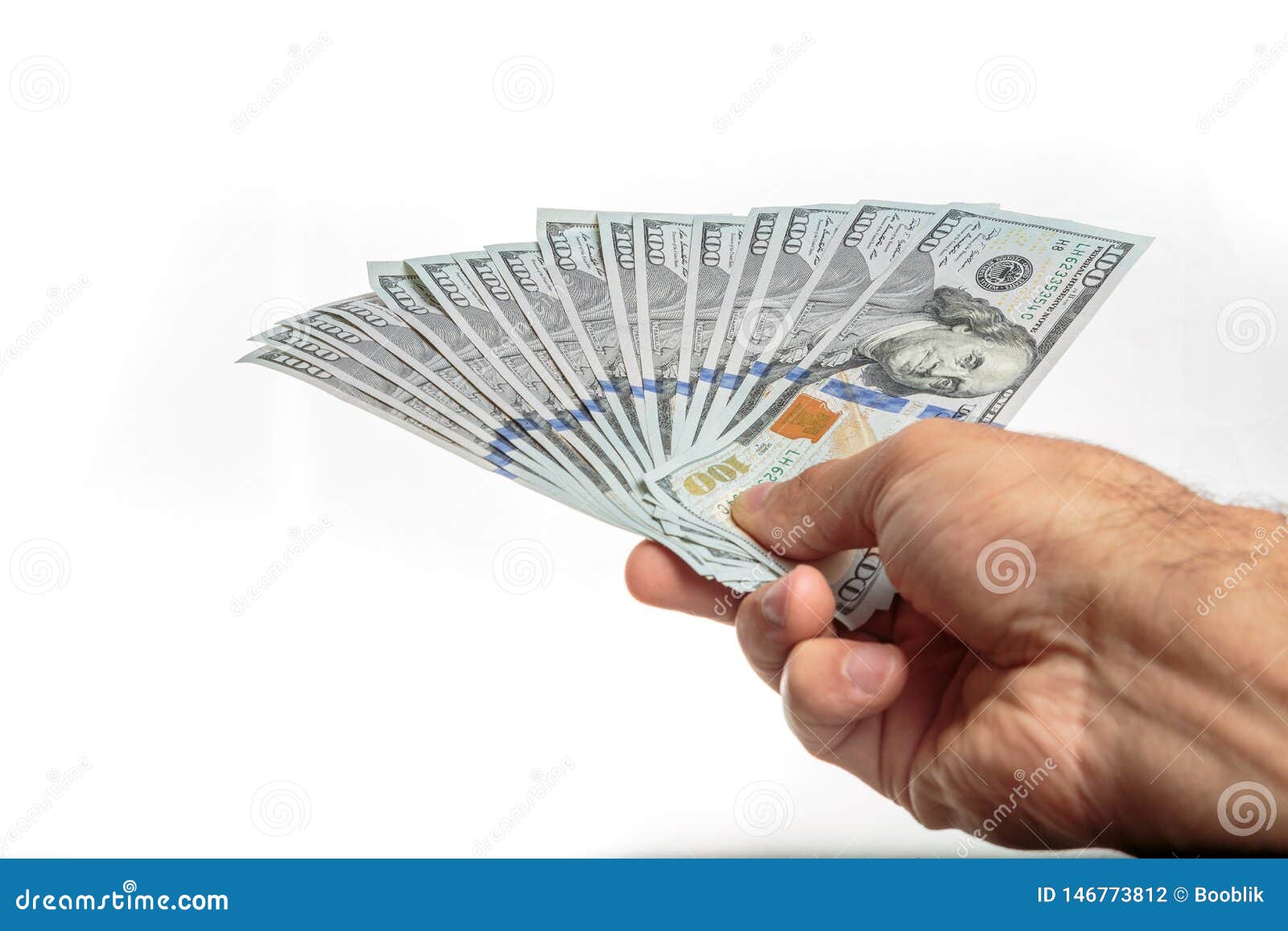 Hand with Money Isolated on a White Background Stock Photo - Image of ...