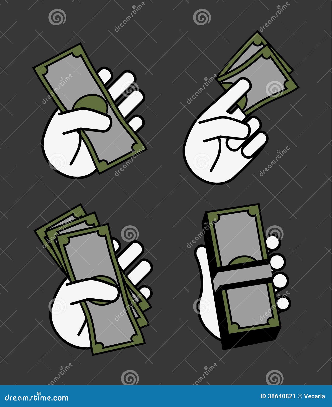 Hand money set stock vector. Illustration of gesture - 38640821