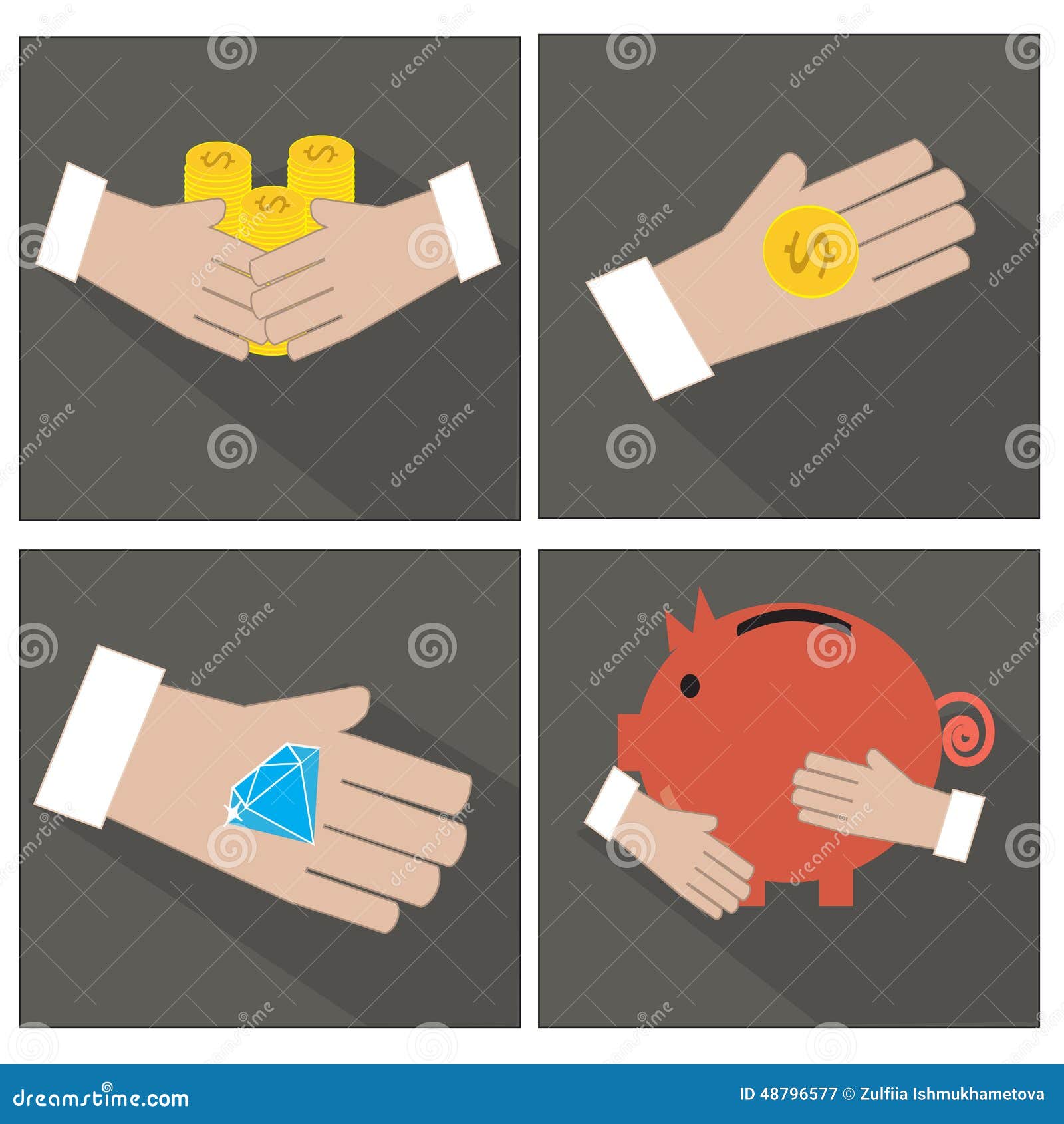 Hand and money stock vector. Illustration of money, diamond - 48796577