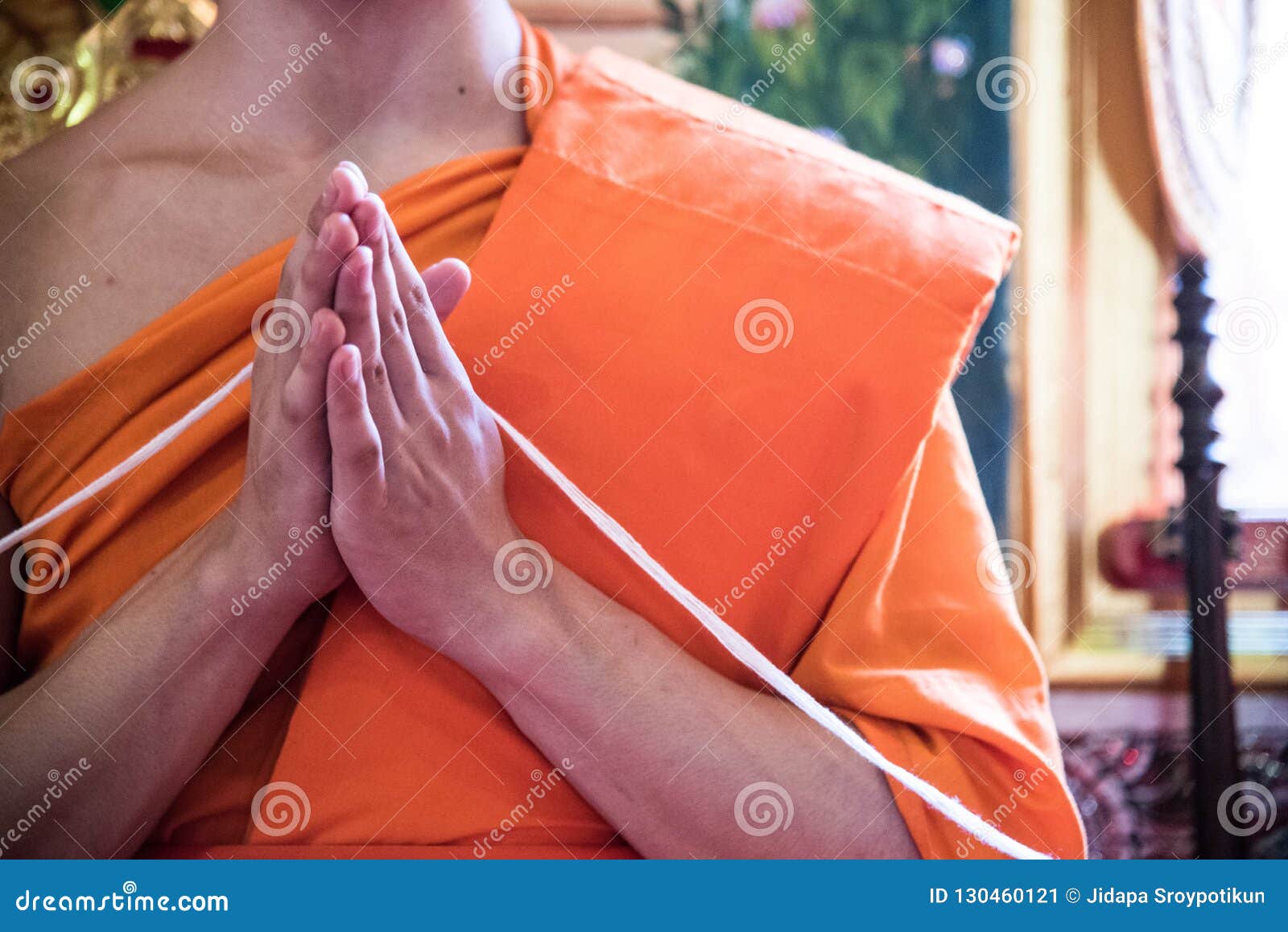 Hand of monk stock image. Image of yellow, culture, ceremony - 130460121