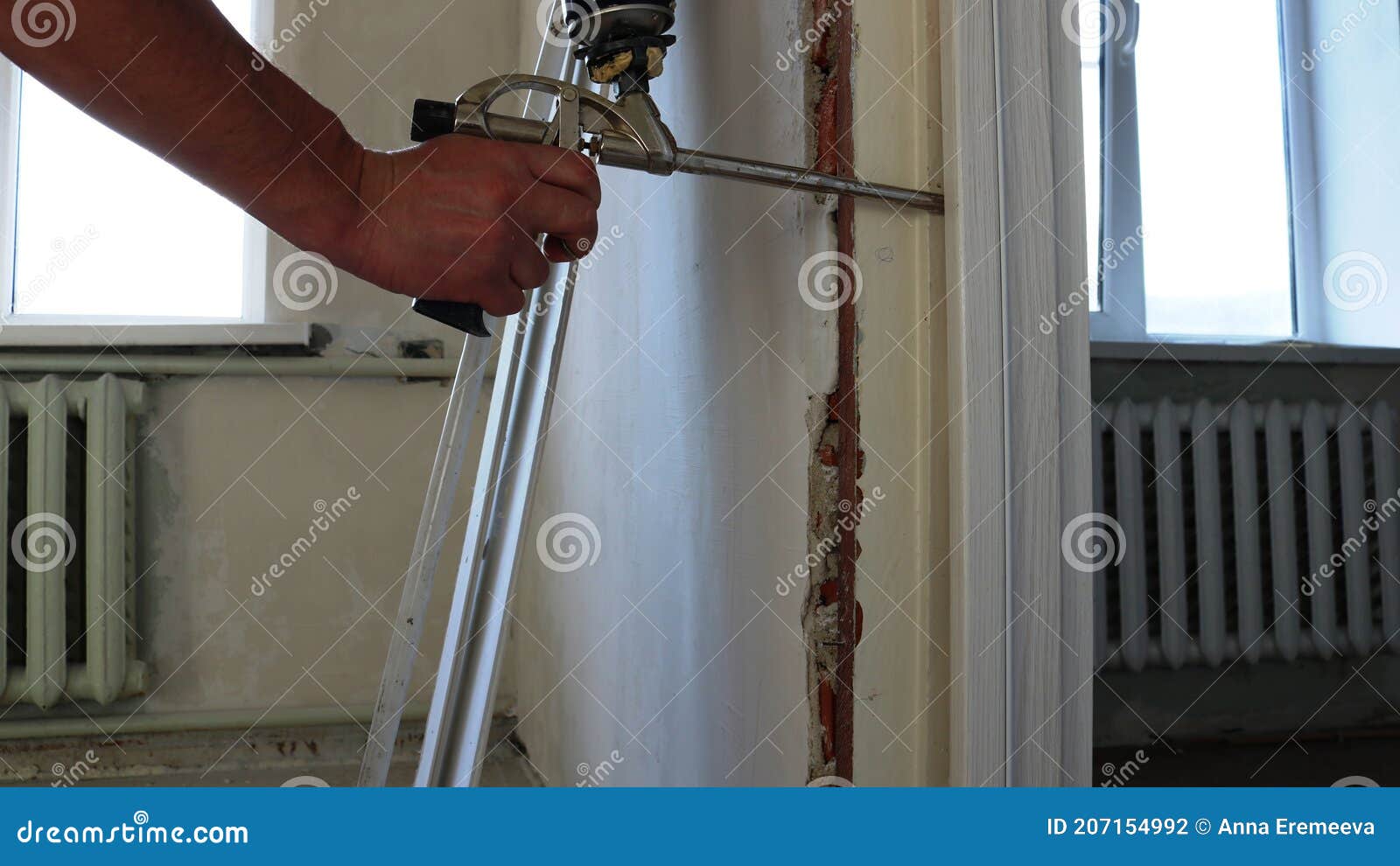 Use of Installation Equipment during Indoor Repairs Stock Photo - Image ...