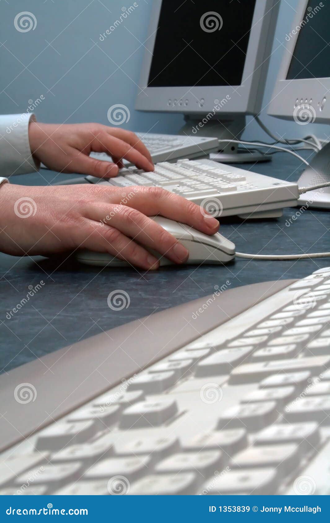 Hand on Mouse stock image. Image of device, typing, electronic - 1353839