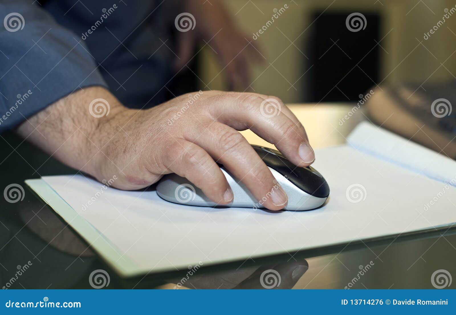 Hand on mouse stock photo. Image of close, room, monitor - 13714276