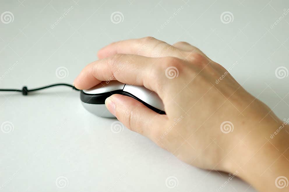 Hand on mouse stock photo. Image of working, technical - 392616