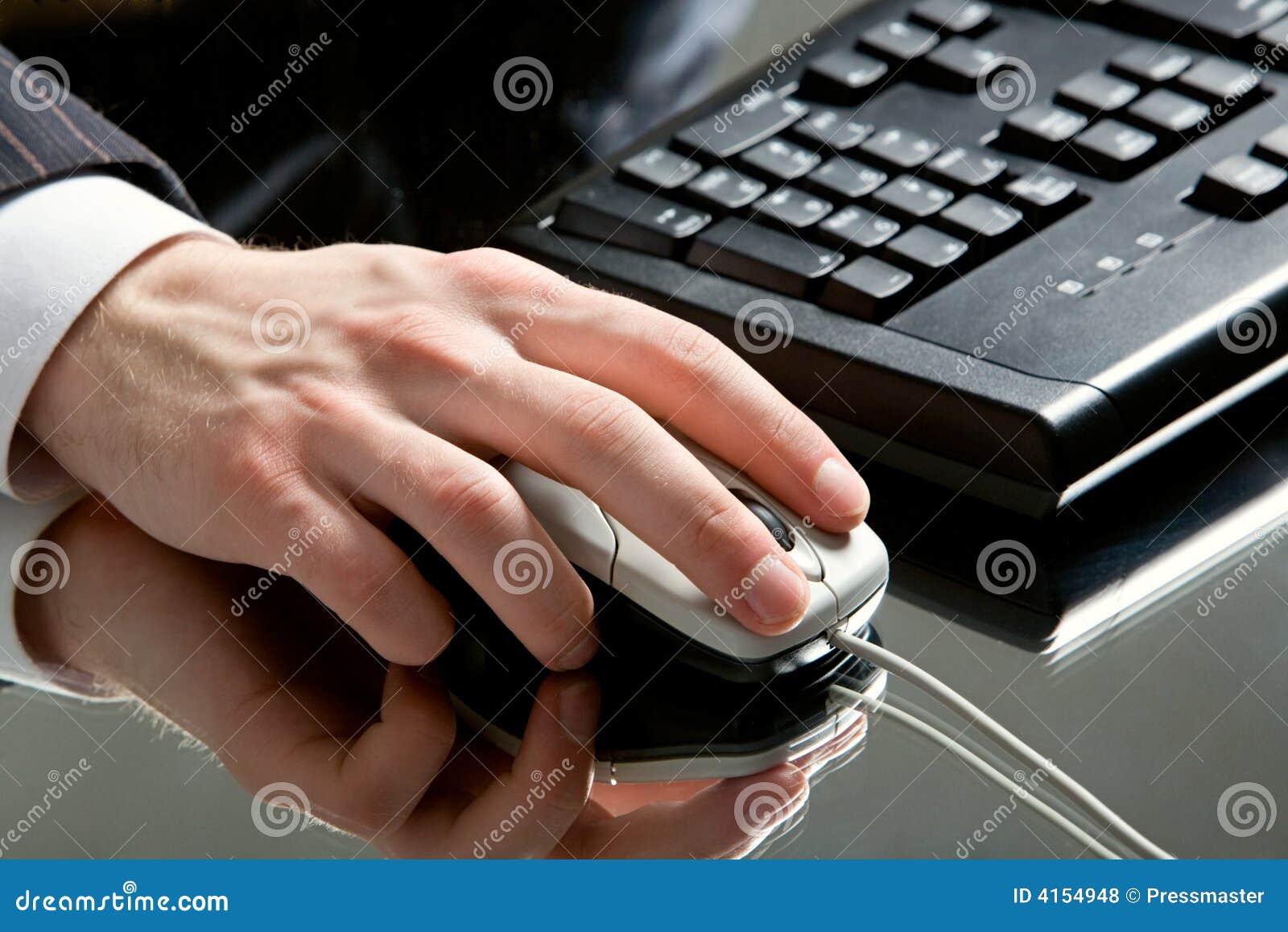 Hand on a mouse stock photo. Image of buttons, connected - 4154948