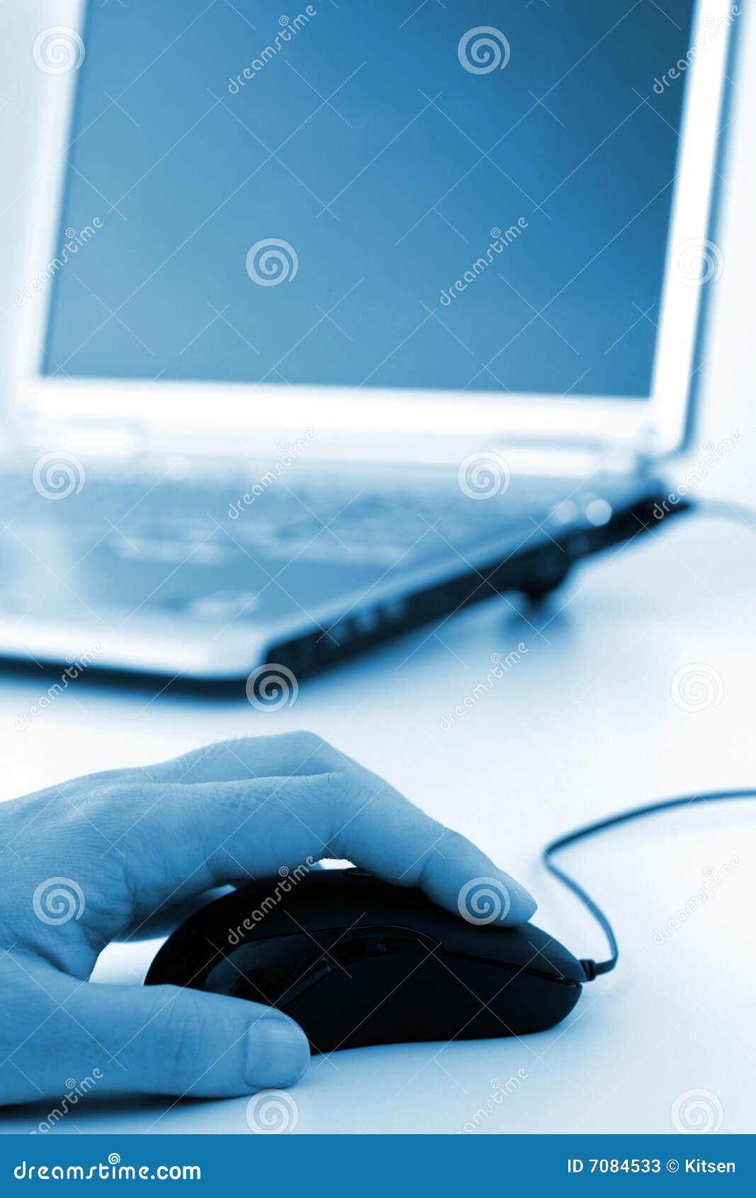 Hand & mouse stock image. Image of navigation, blue - 7084533