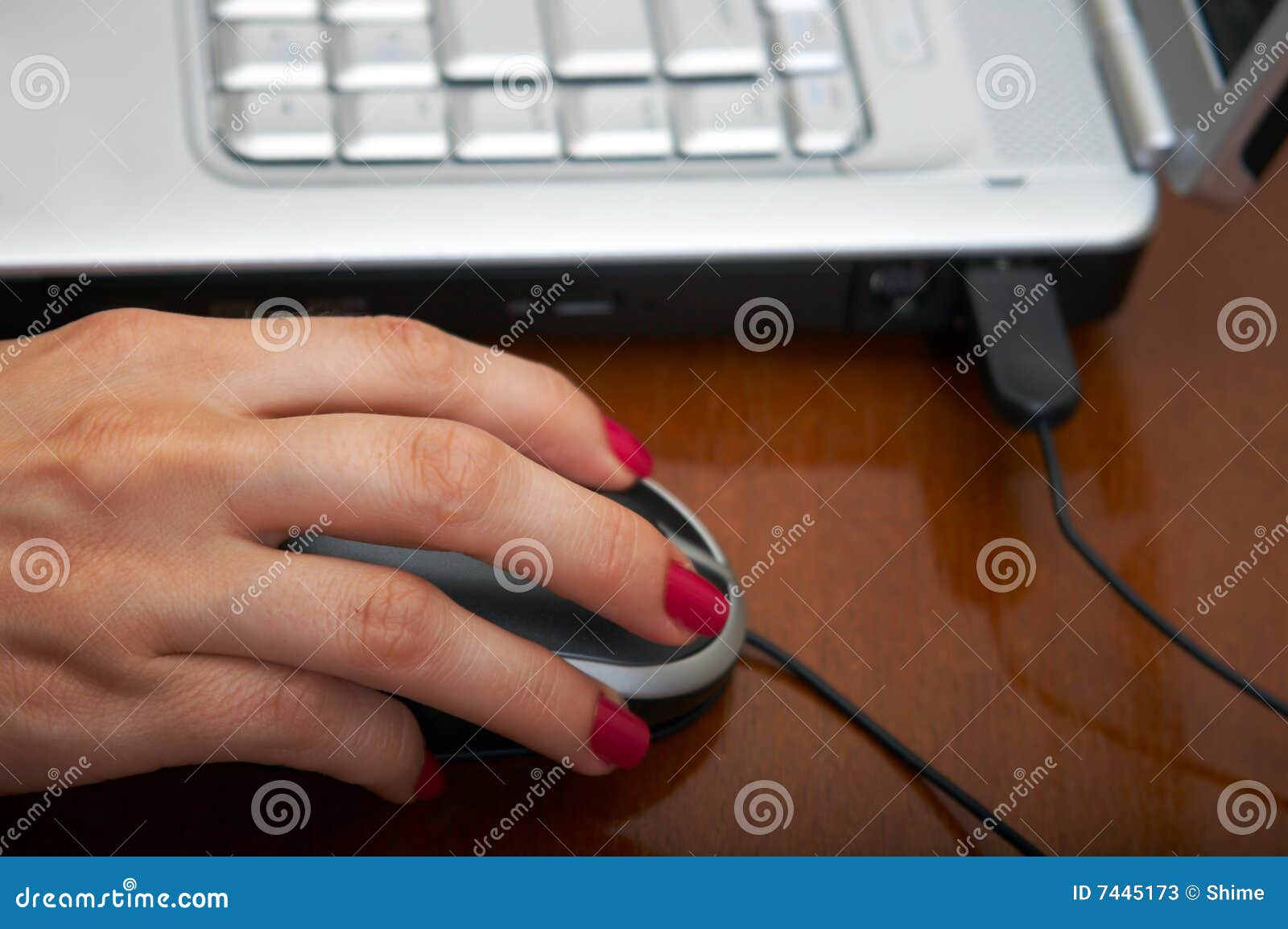 Hand on mouse stock image. Image of communication, hardware - 7445173