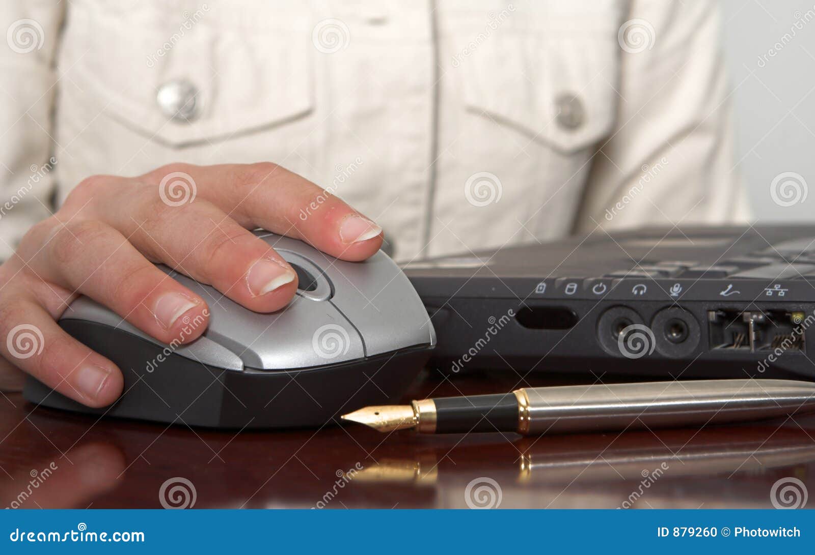 Hand on mouse stock photo. Image of modem, internet, assistant - 879260