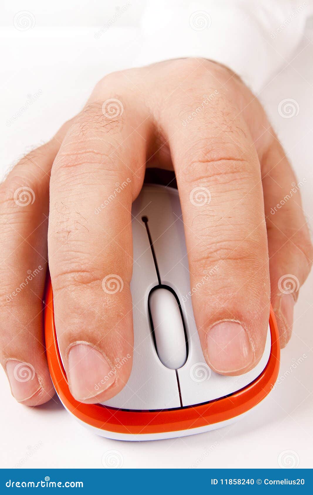 Hand and mouse close-up stock photo. Image of industry - 11858240