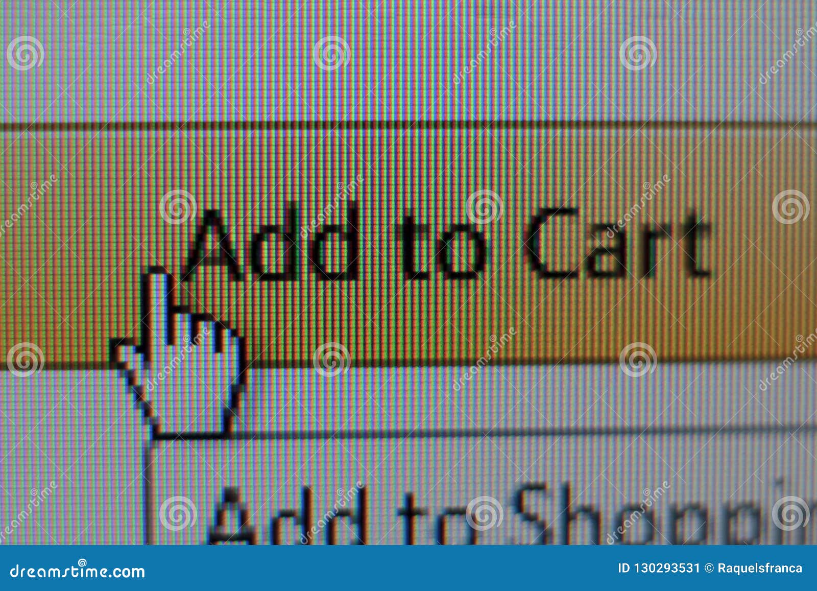 Hand Mouse Cursor on Add To Cart Button Stock Image - Image of online ...