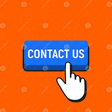 Hand Mouse Cursor Clicks the Contact Us Button. Stock Vector ...