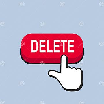 Hand Mouse Cursor Clicks the Delete Button Stock Illustration ...
