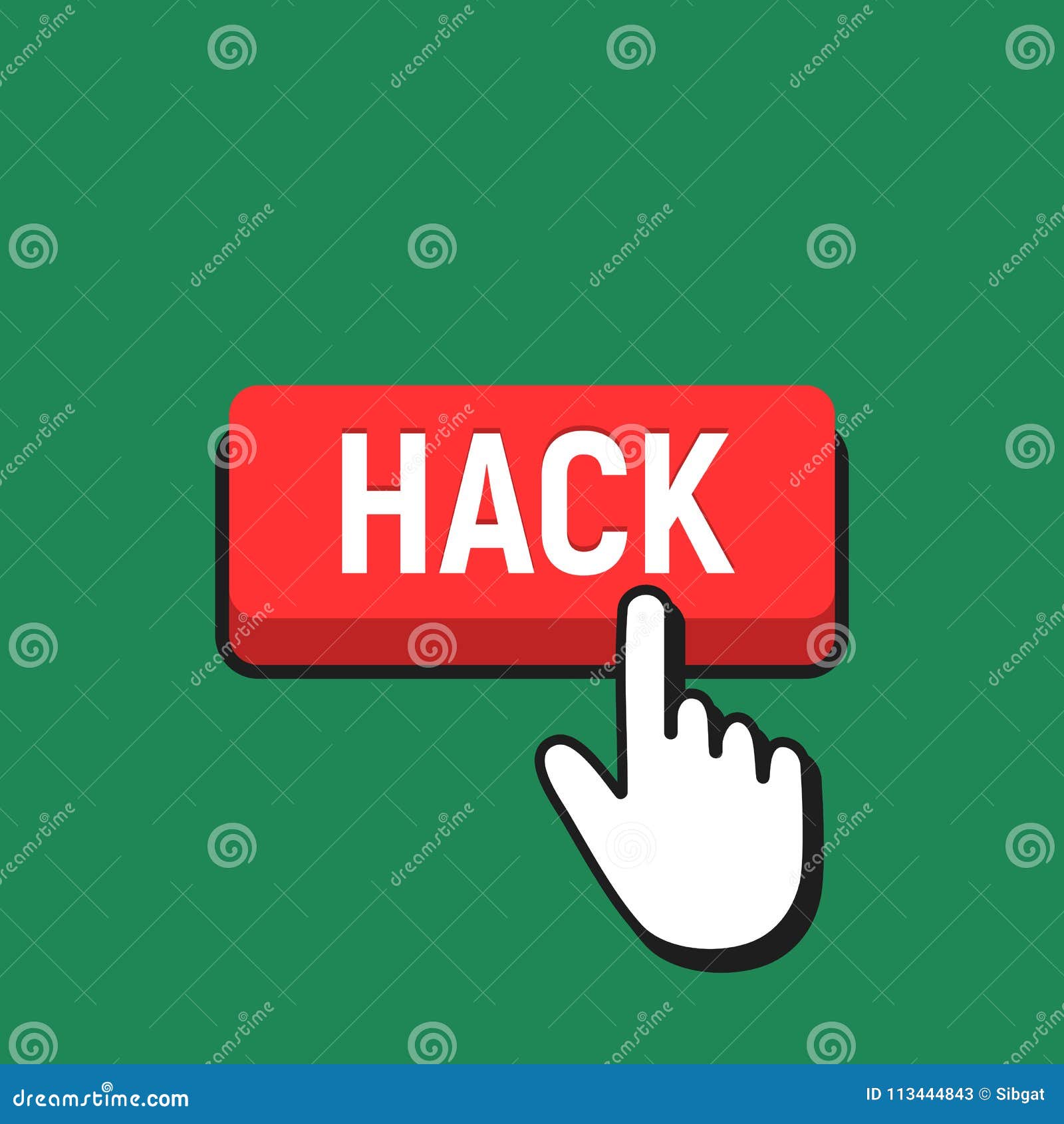 Hand Mouse Cursor Clicks the Hack Button. Stock Vector - Illustration ... Hand Mouse Cursor Clicks the Hack Button. Stock Vector - Illustration ...