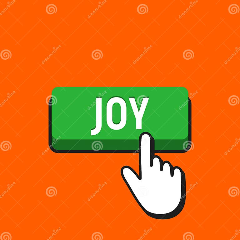 Hand Mouse Cursor Clicks the Joy Button. Stock Vector - Illustration of pointer, graphic: 113444890