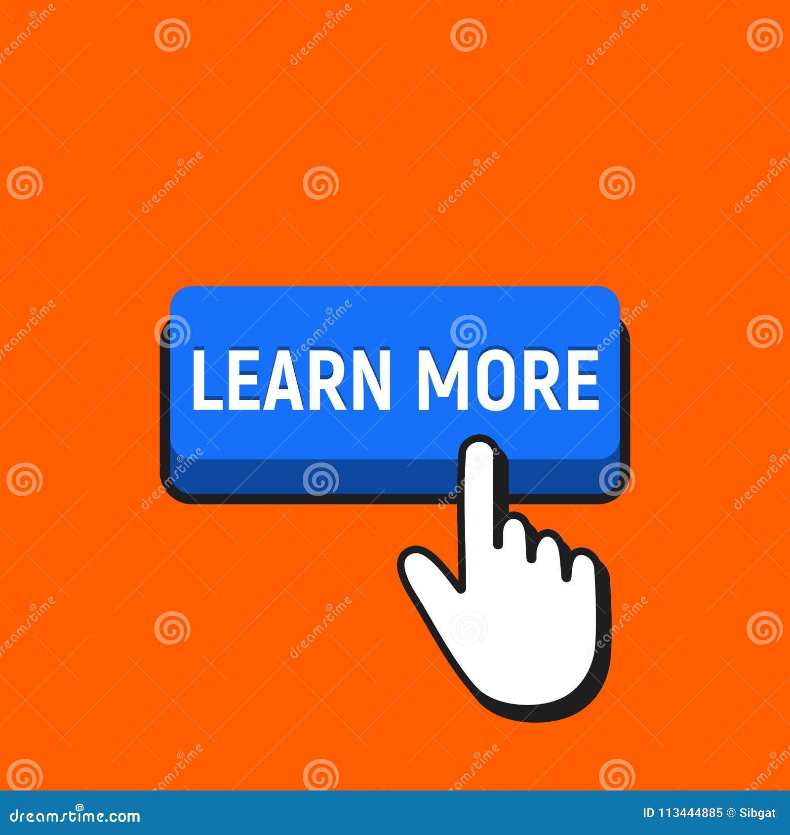 Hand Mouse Cursor Clicks the Learn More Button. Stock Vector ... Hand Mouse Cursor Clicks the Learn More Button. Stock Vector ...