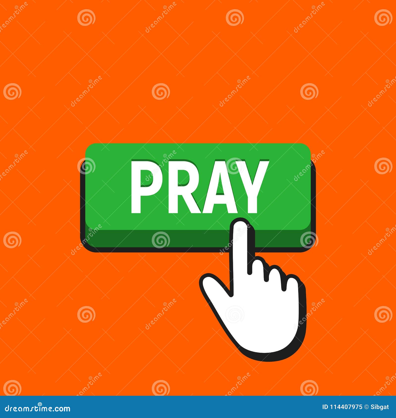Hand Mouse Cursor Clicks the Pray Button. Stock Vector - Illustration ...