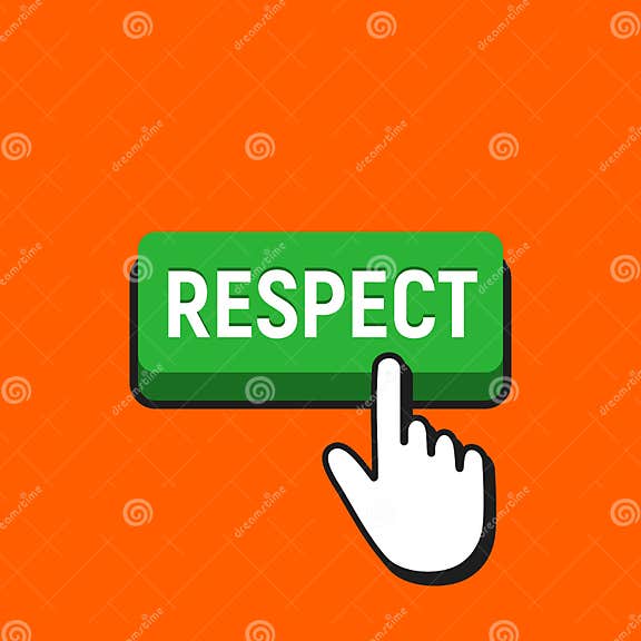 Hand Mouse Cursor Clicks the Respect Button. Stock Vector ...