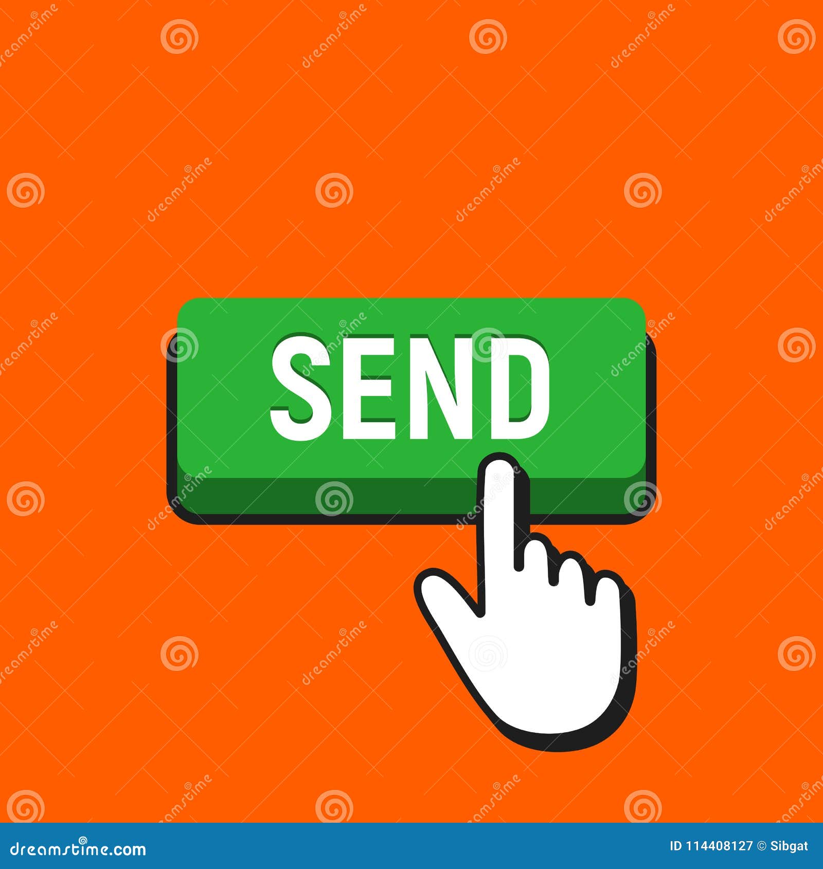 Hand Mouse Cursor Clicks the Send Button. Stock Vector - Illustration ... Hand Mouse Cursor Clicks the Send Button. Stock Vector - Illustration ...
