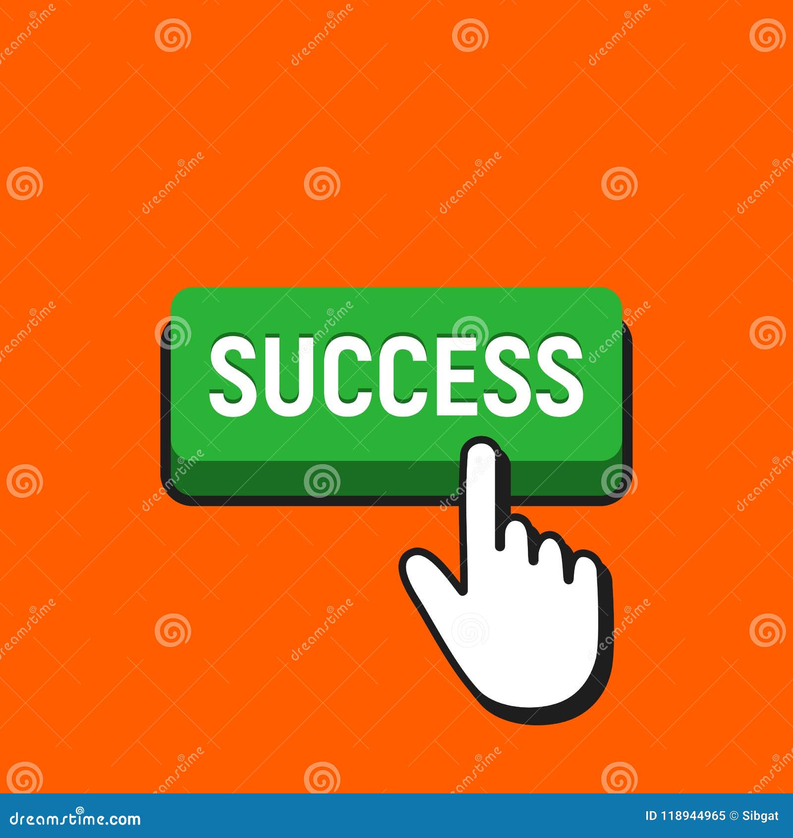 Hand Mouse Cursor Clicks the Success Button. Stock Vector ...