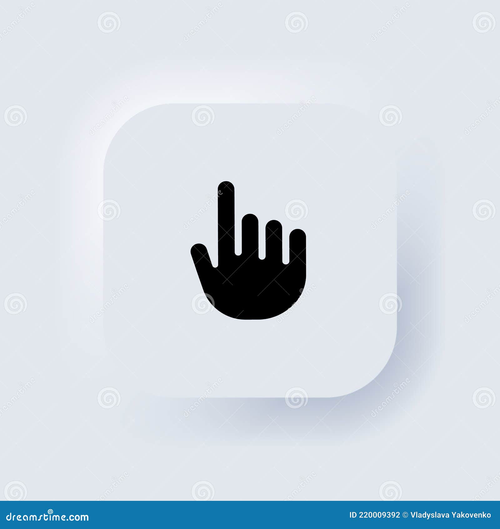 Hand Mouse Cursor Icon Set. Computer Pointer Sign. Neumorphic UI UX ...