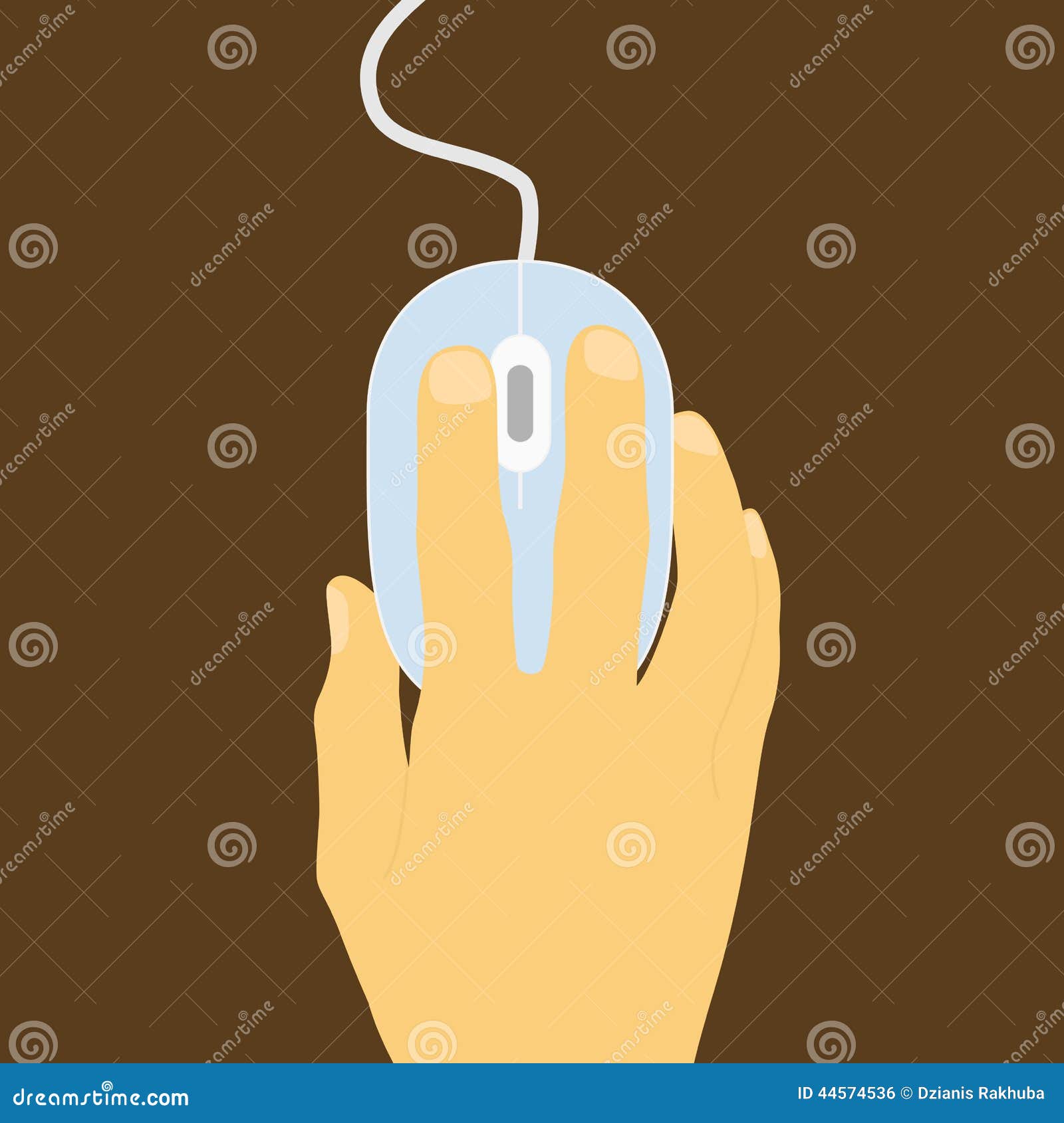 Hand with mouse stock vector. Illustration of connection - 44574536