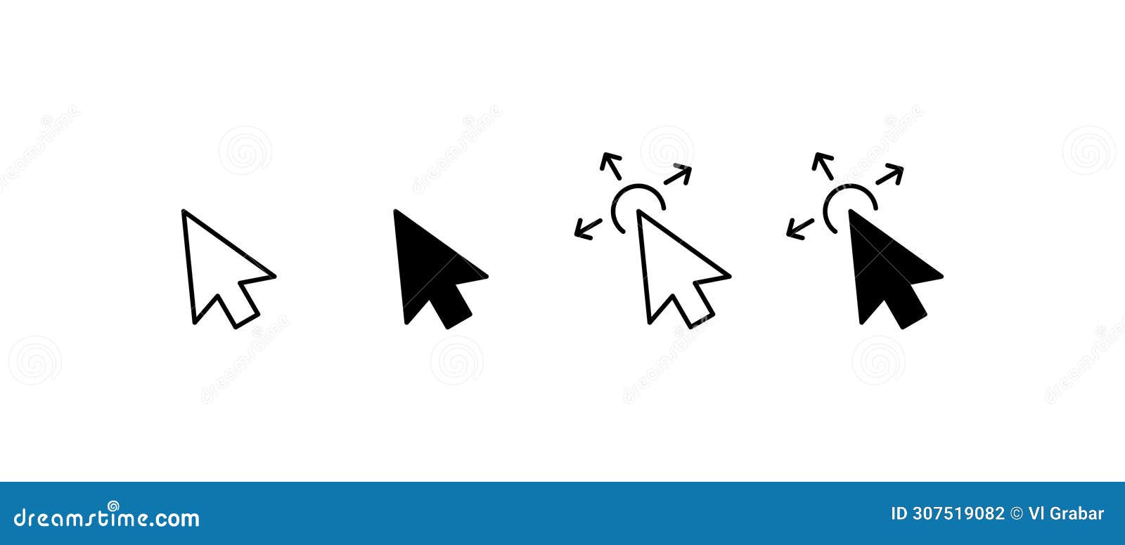 Hand Mouse Pointer Pictogram on Transparent Background. Finger Web ...