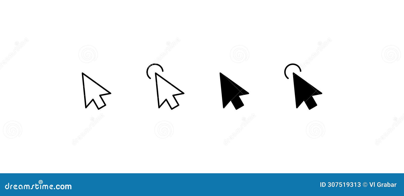 Hand Mouse Pointer Pictogram on Transparent Background. Finger Web ...