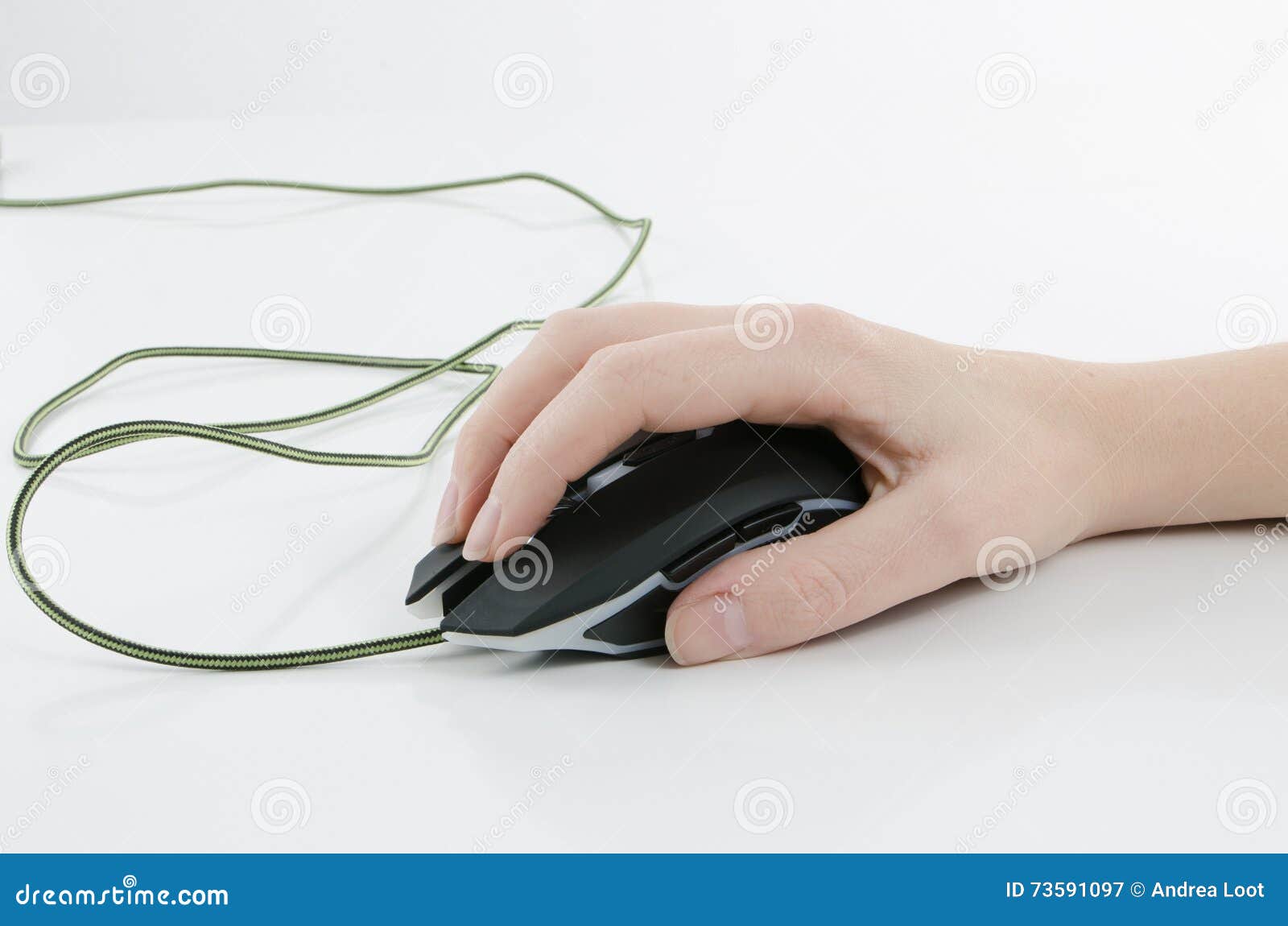 Hand with mouse stock image. Image of gaming, device - 73591097