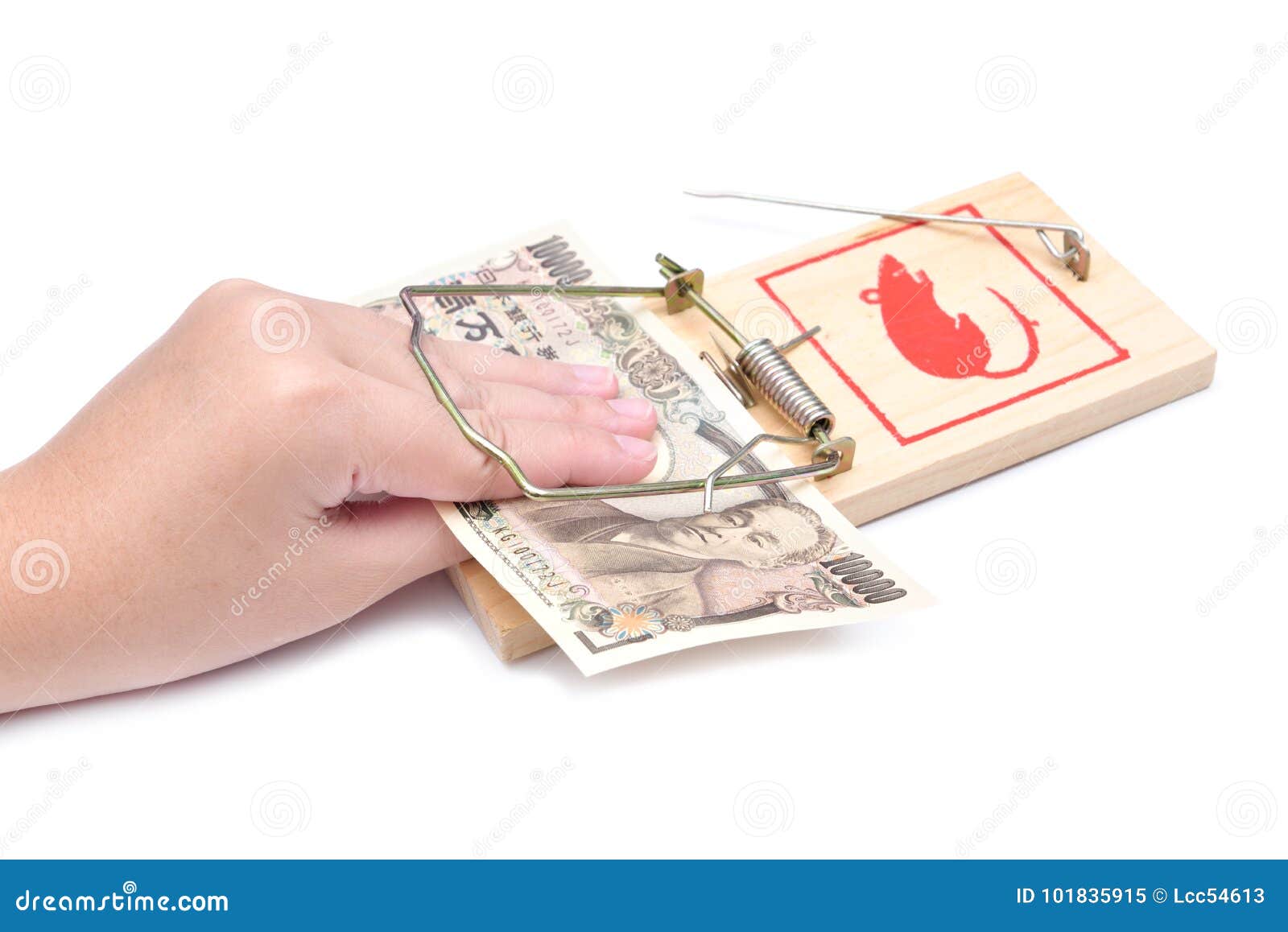 Hand and Mousetrap with Money Stock Image - Image of money, gambling ...