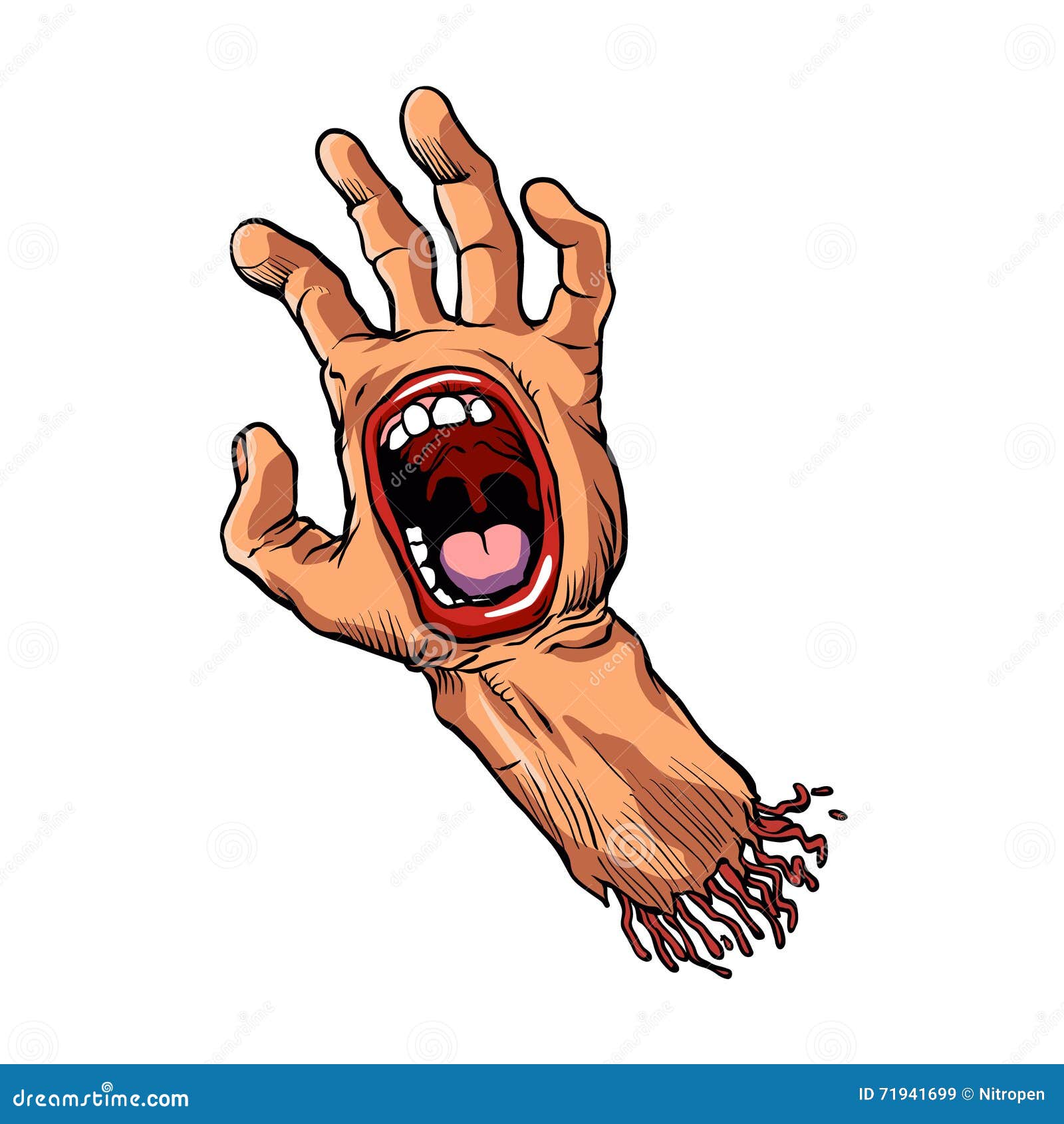 Hand with mouth cartoon stock vector. Illustration of expressive - 71941699