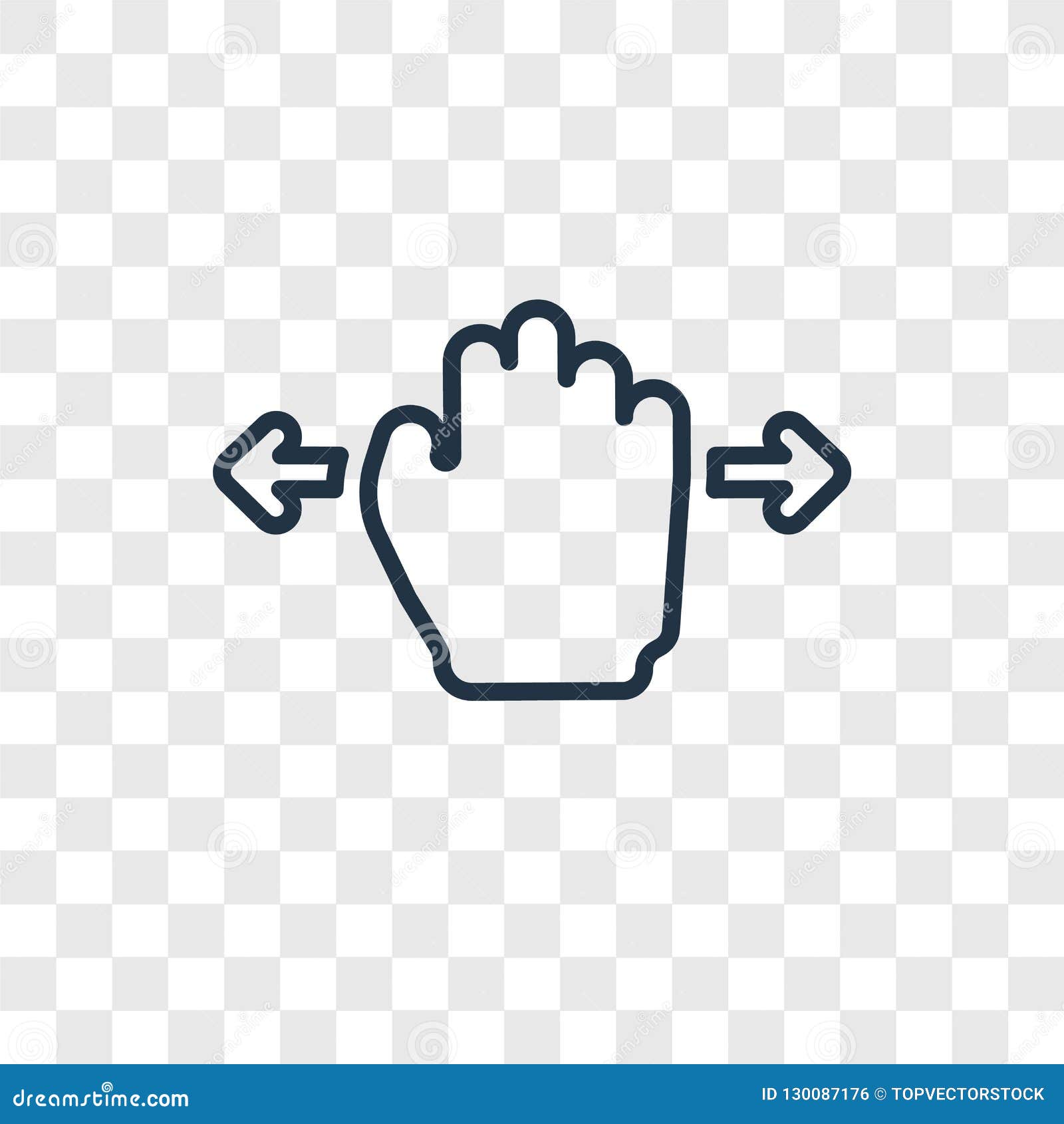 Hand Move Concept Vector Linear Icon Isolated on Transparent Background ...